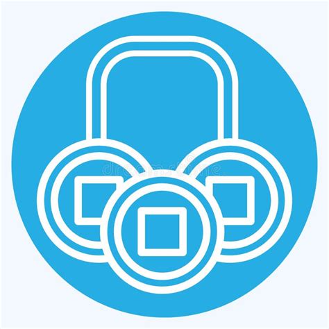 Icon Coins Related To Chinese New Year Symbol Blue Eyes Style Simple