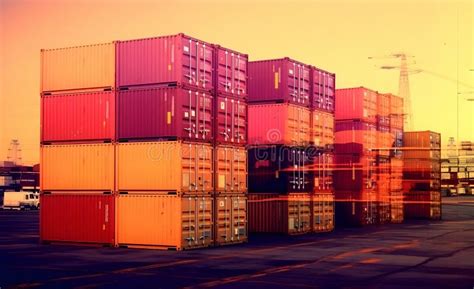 Container Cargo Transport Truck Logistics Distribution Transporting