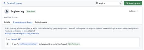 Authentication • Group Assignment • Palantir