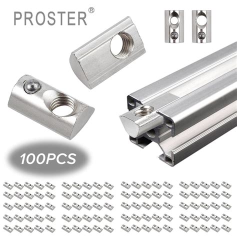 Proster 10pcs100pcs M6m8 T Slot Nuts Roll In Spring Ball Loaded