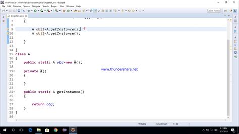 Singleton Class Using Lazy Instance Method In Java Youtube