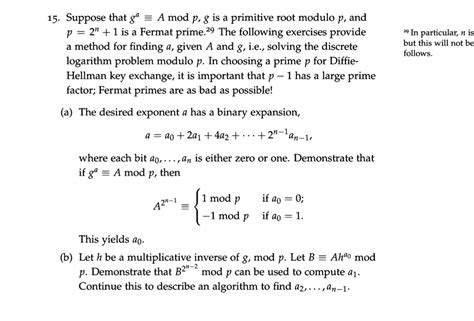 Solved Suppose That GaAmodp G Is A Primitive Root Modulo Chegg