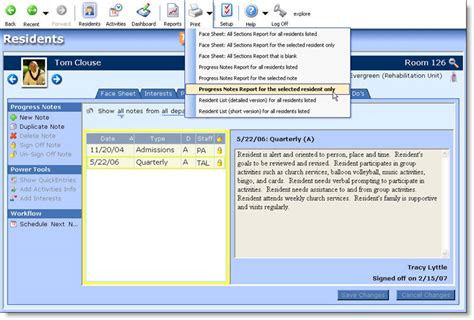 Resident Progress Notes
