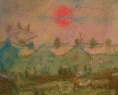 William Mason Impressionist Town Mid 20th Century Pastel Landscape