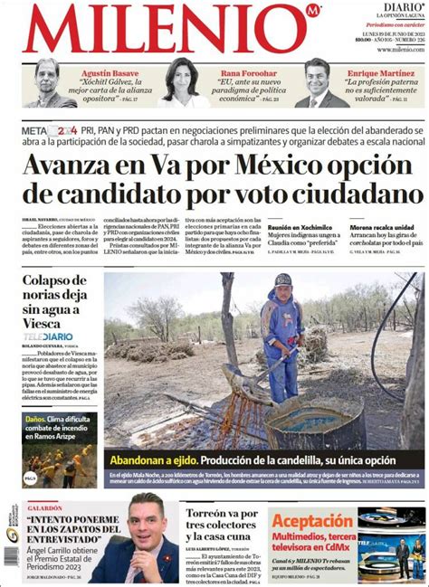 Periódico Milenio Laguna México Periódicos De México Edición De