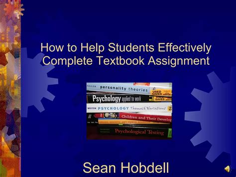 Effective Textbook Assignment W Narration Ppt