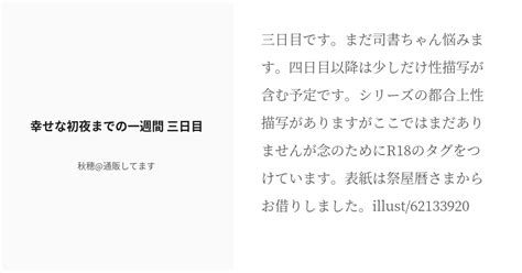 R 18 3 幸せな初夜までの一週間 三日目 幸せな初夜までの一週間 秋穂通販してますの小説シリーズ Pixiv