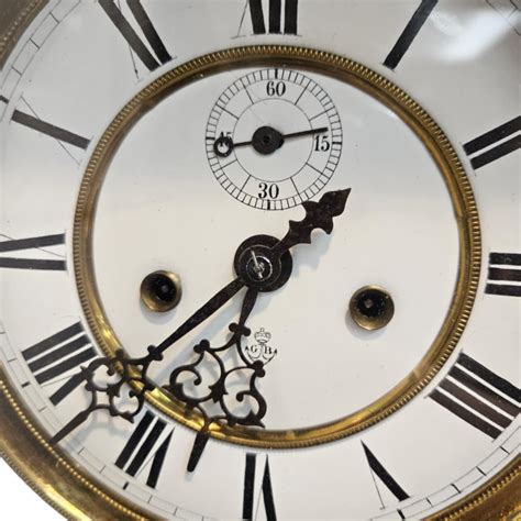 Vintage Agh Carved Column Wall Clock With Weights And Pendulum