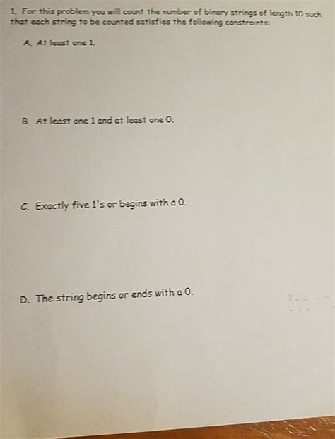Solved 1 For This Problem You Will Count The Number Of