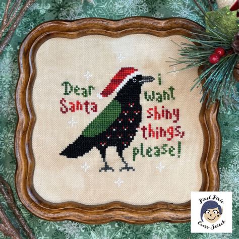 Christmas Crow By Pixel Pixie Cross Stitch Bestitchme