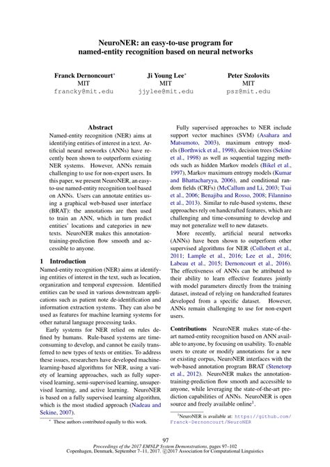 Pdf Neuroner An Easy To Use Program For Named Entity Recognition