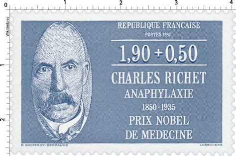 Timbre 1987 Charles Richet Anaphylaxie 1850 1935 Prix Nobel De