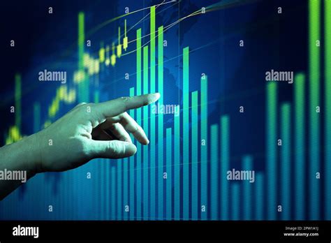 Businessman Touching Forex Charts And Diagrams Stock Market Display On
