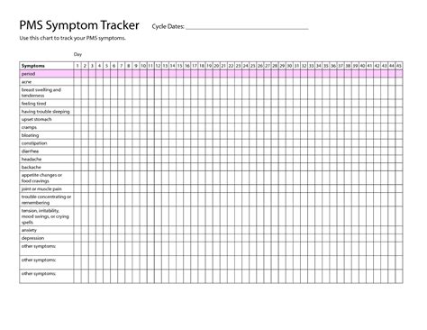 Symptom Tracker Printable