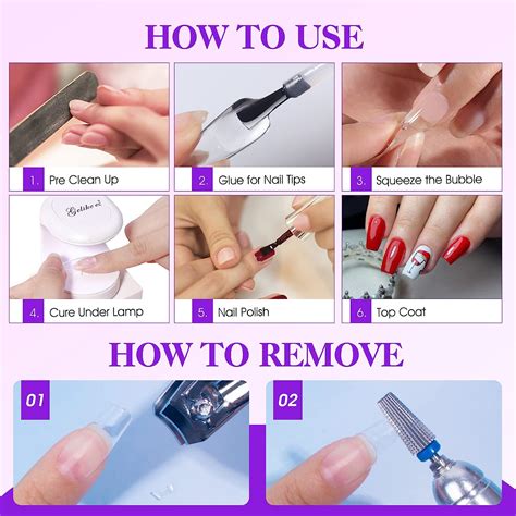 500100 Pcsset Nail Tips Kit Nail Extensions Clear Gelly Tips Soft Gel
