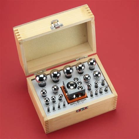 Square Dapping Block And 23 Punch Set Wooden Boxes Jewelry Tools