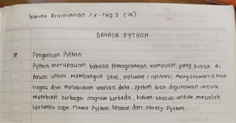 Bahasa Python Jejak Cita Karin