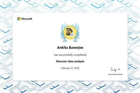 Completed Discover Data Analysis Course By Microsoft Learn Ankita Banerjee Posted On The