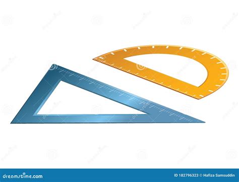Protractor And Triangle Ruler Stock Vector Illustration Of Ruler Vector