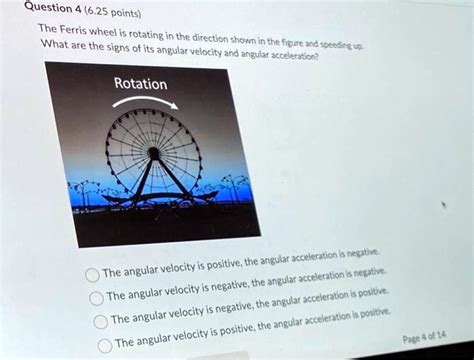 solved question 4 6 25 points the ferris wheel is rotating in the
