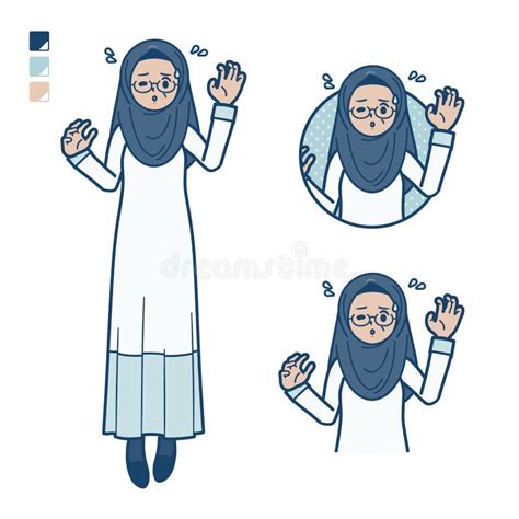 Una Mujer árabe De Alto Rango Con Imágenes De Pánico Ilustración del