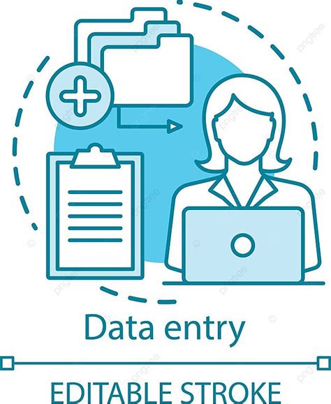 Data Entry Icon Freelance Typist And Administrative Assistant Vector Illustration Vector