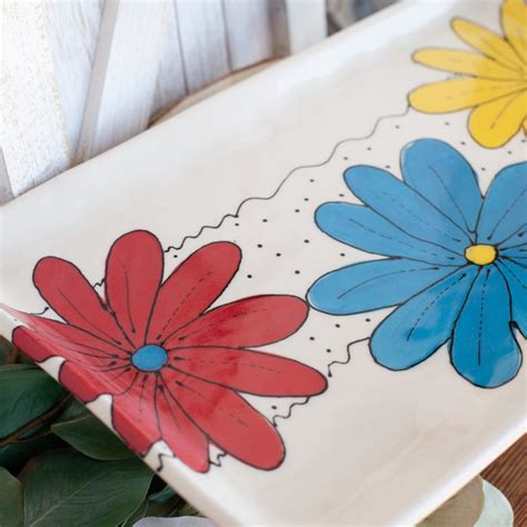 Daisy Porcelain Pottery Etsy