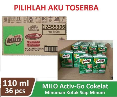Promo Susu Milo Kotak Coklat Active Go Uht Ukuran 115 Ml Menjadi 110