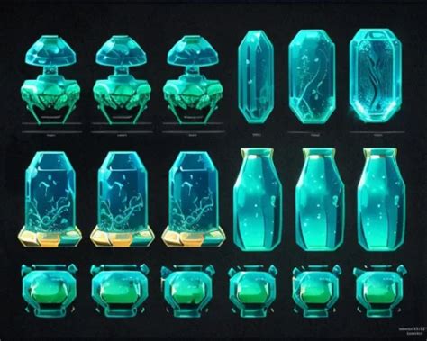 Ai Art Generator Complex Glass Tube Machine Sprite Sheet For Side Scrolling Game