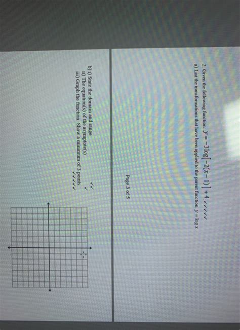 solved 2 given the following function y 3 log[ 2 x