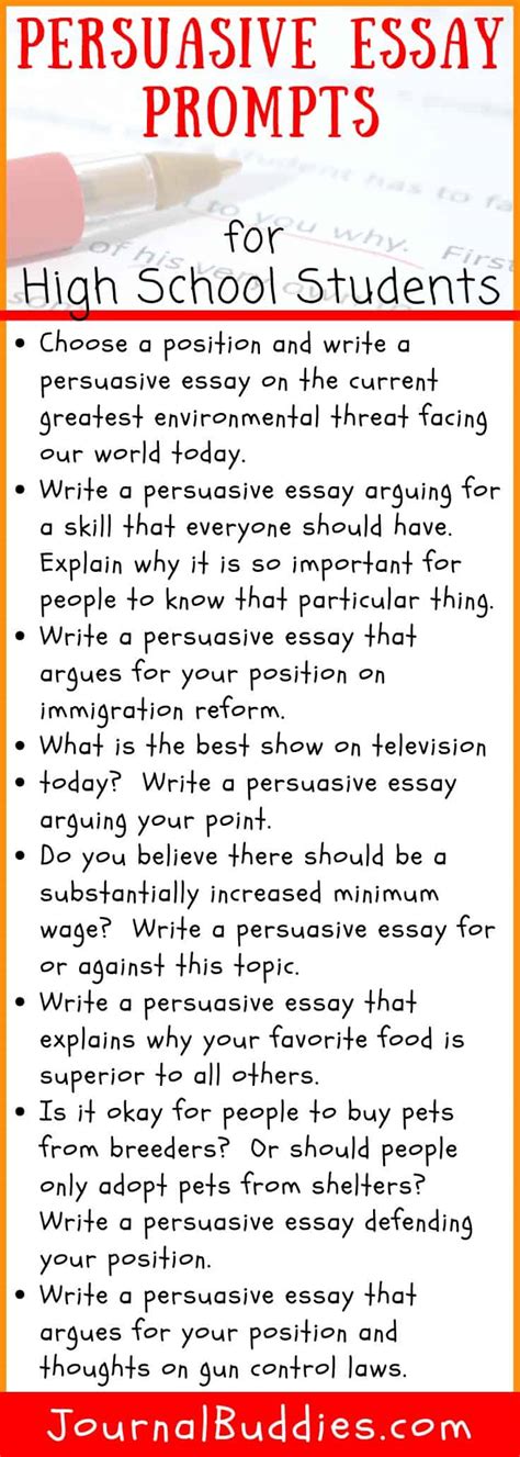 23 Great Persuasive Essay Topics For High School