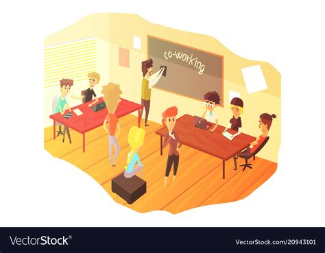 Co Working And Teamwork Class Royalty Free Vector Image