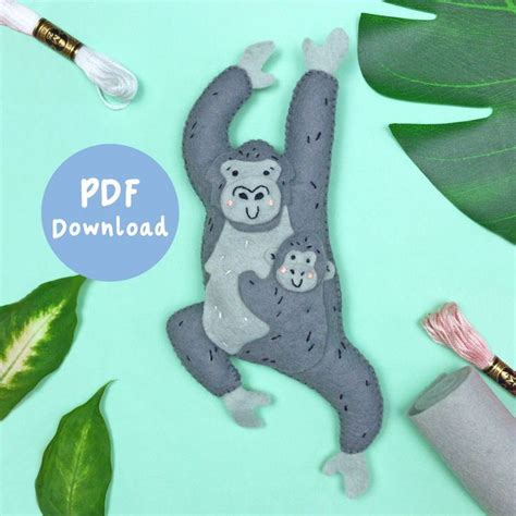 Pdf Instructions For Gus The Gorilla Plush Sewing Pattern Felt Plush