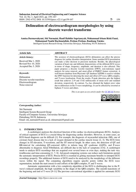 Pdf Delineation Of Electrocardiogram Morphologies By Using Discrete Wavelet Transforms