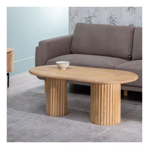 Table Basse Ovale En Bois Massif De Manguier Clair Montmartre