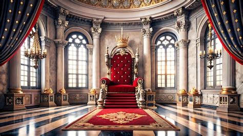 Premium Photo Majestic Throne Room Golden Royal Throne King Throne