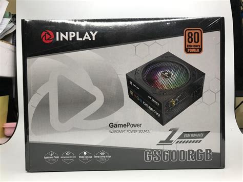 INPLAY TRUE RATED POWER SUPPLY UNIT PSU RGB 600W GS600RGB 80 4x SATA