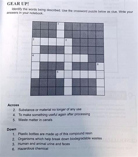 SOLVED GEAR UP Wertify Iberwords Being Described Use The Crossword