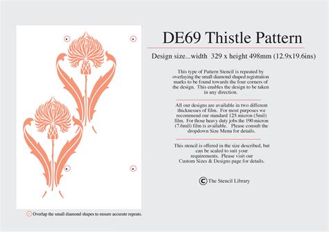 6 De69 Thistles Stencil Library