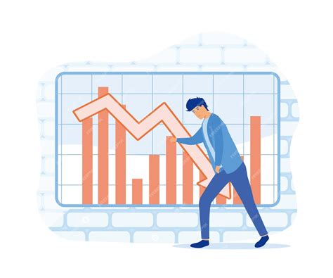 Premium Vector Crisis Concept Bankruptcy With Falling Down Profit