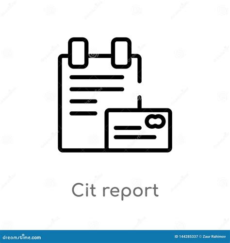 Outline Cit Report Vector Icon Isolated Black Simple Line Element Illustration From General 1