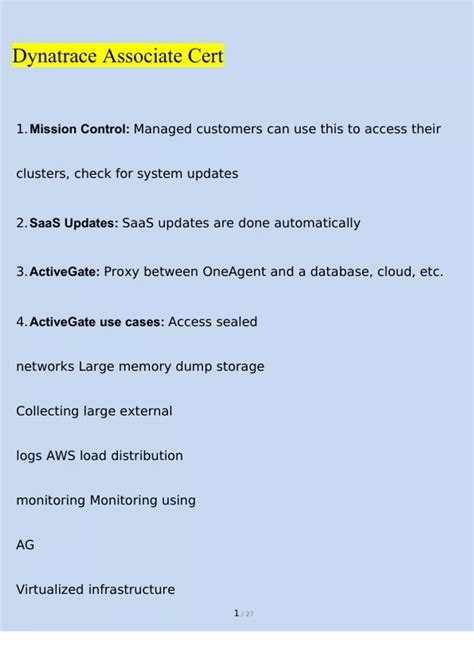 Dynatrace Associate Cert Latest Version 2024 Questions And Correct