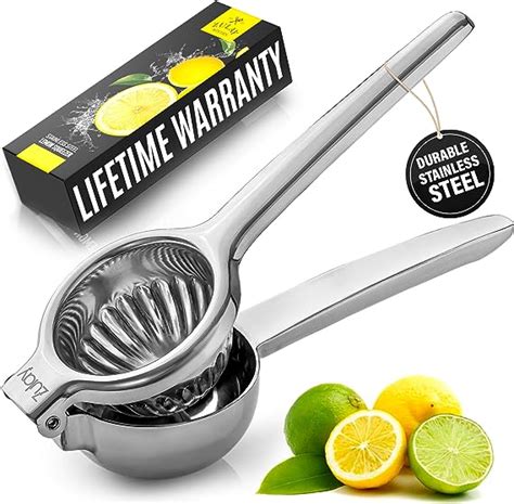 Zulay Lemon Squeezer Stainless Steel with Premium Heavy Duty Solid ...