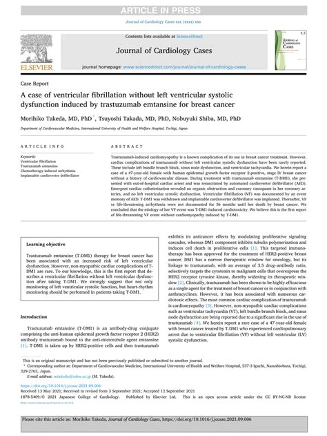 Pdf A Case Of Ventricular Fibrillation Without Left Ventricular Systolic Dysfunction Induced