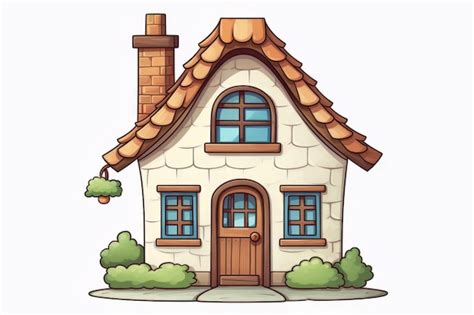 Casa de dibujos animados en el campo ilustración vectorial para su