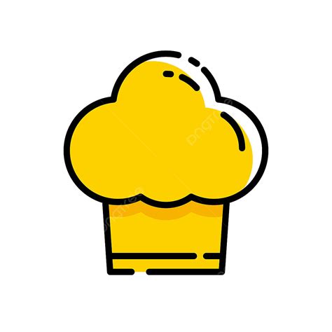 Chef Hat Vector Illustration With Filled Line Design And Yellow Color