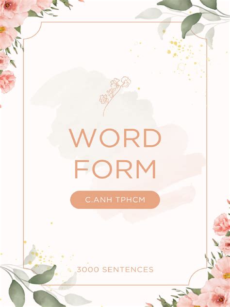 Word Form C Anh Tphcm 3000 Sentences Pdf