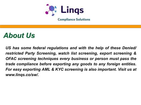 Export Screening Ppt