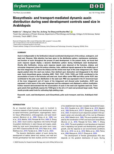 PDF Biosynthesis And Transport Mediated Dynamic Auxin Distribution