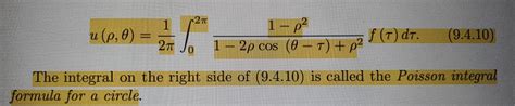 Solved Verify That The Poisson Integral The Equation Of The